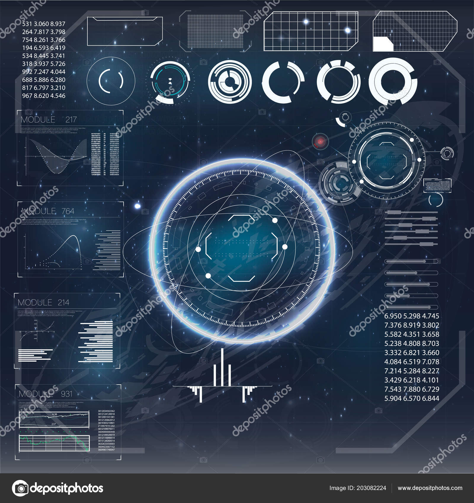 Hud or icon. Abstract futuristic hud object. Hud futuristic element ...