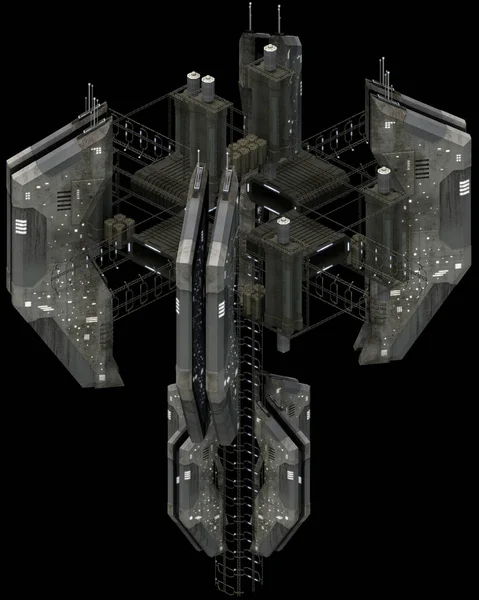 Isometric futuristic sci-fi architecture, future city building. 3D ...