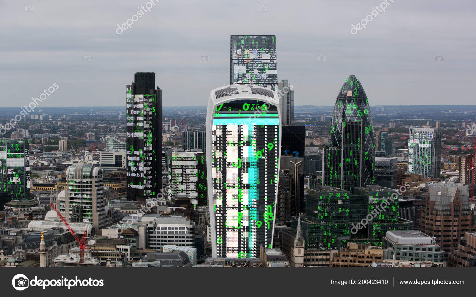 London City Skyline Data Computer Programming Information Mapped ...