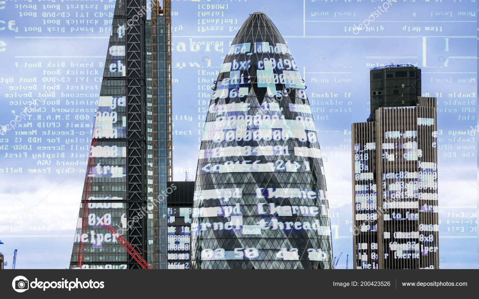 London City Skyline Data Computer Programming Information Mapped ...
