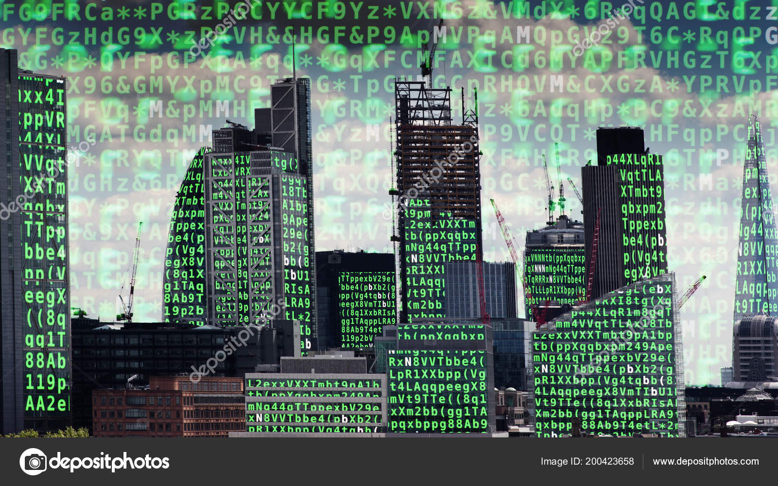 London City Skyline Data Computer Programming Information Mapped ...