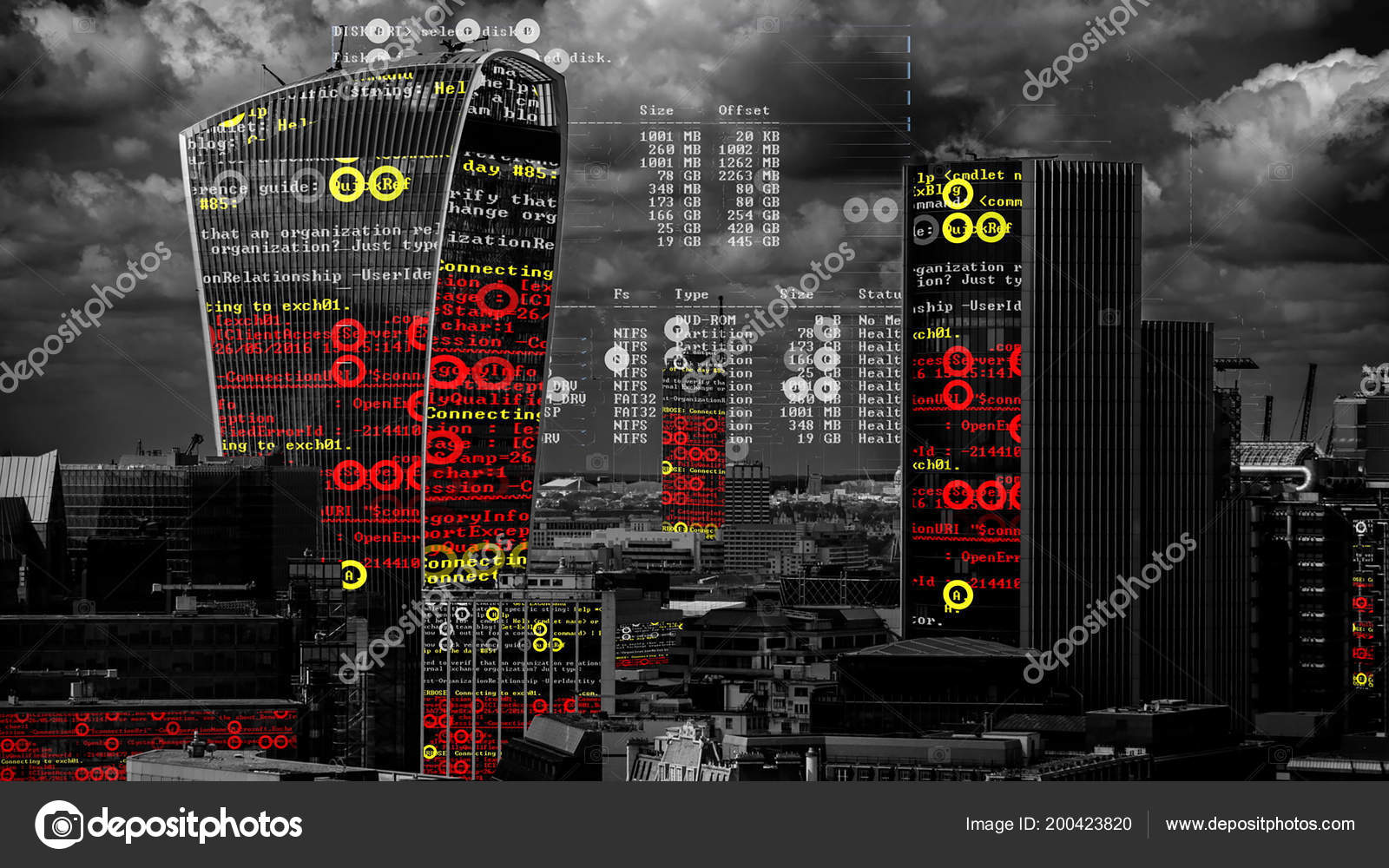 London City Skyline Data Computer Programming Information Mapped ...