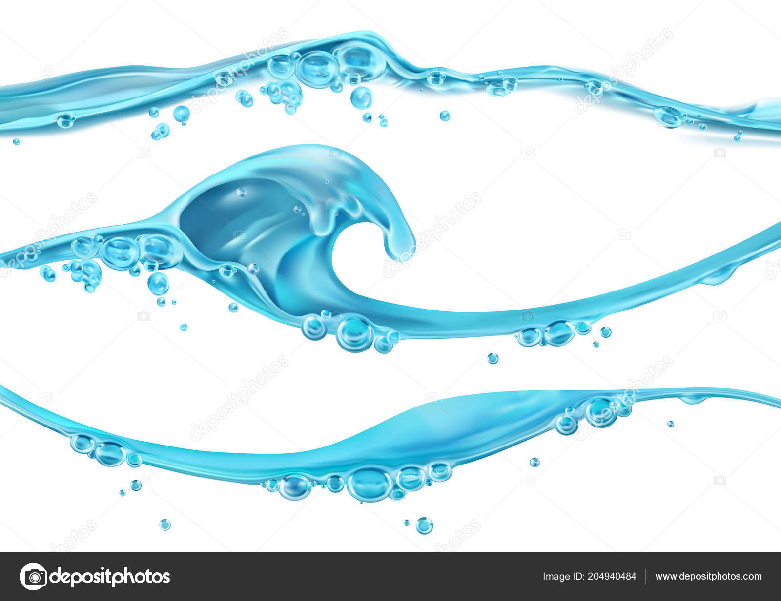 Wave Water Bubbles Vector Set Stock Vector Image By ©natis76 204940484