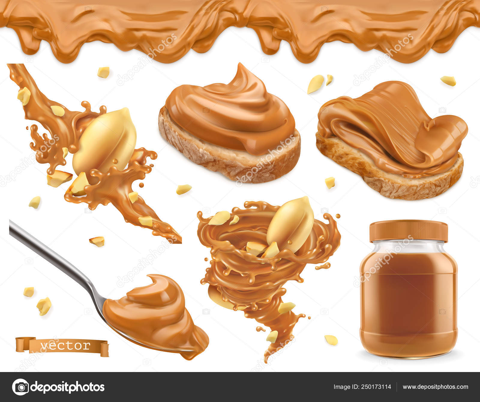 Peanut butter. 3d vector realistic icon set Stock Vector by ©natis76 ... Peanut butter. 3d vector realistic icon set Stock Vector by ©natis76 ...