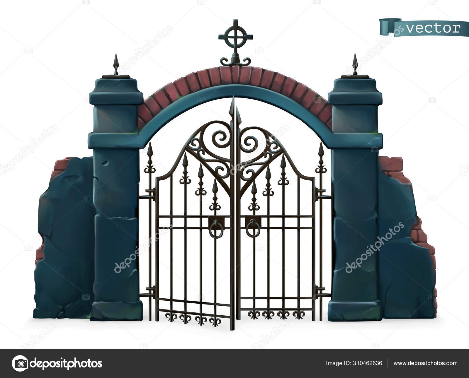 Cemetery Gate Vector