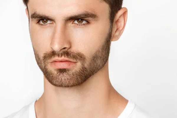 Strong Face Male Model Casual Style White Sirt Jeans White Stock Photo ...