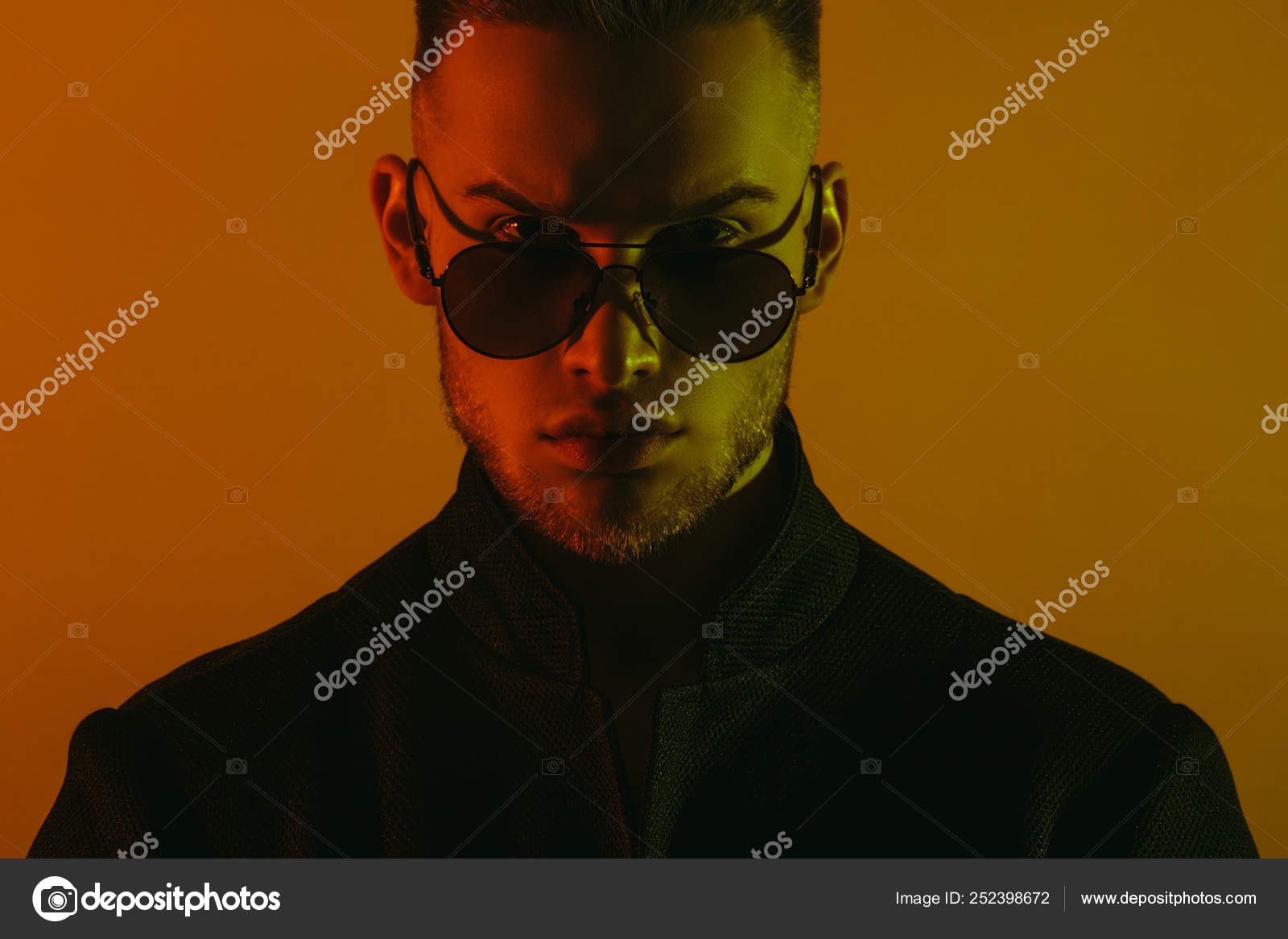 Muscle Strong Face Beautiful Stripped Male Model Casual Look Denim ...