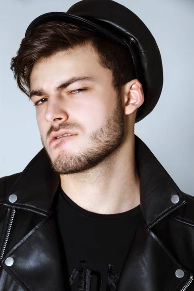 Muscle Strong Beautiful Stripped Male Model Casual Wear White Isolated ...