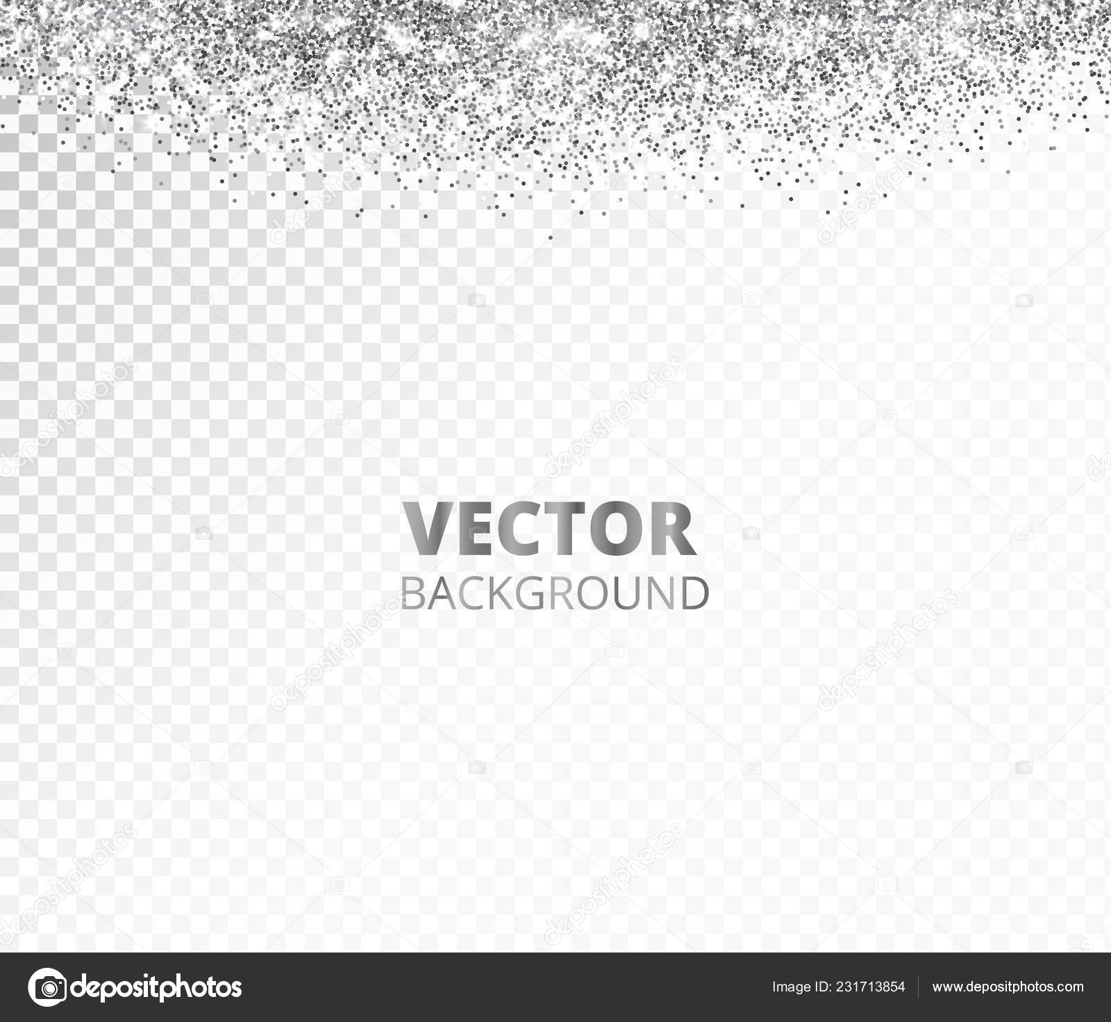 Sparkling glitter border, frame. Falling silver dust isolated on ...