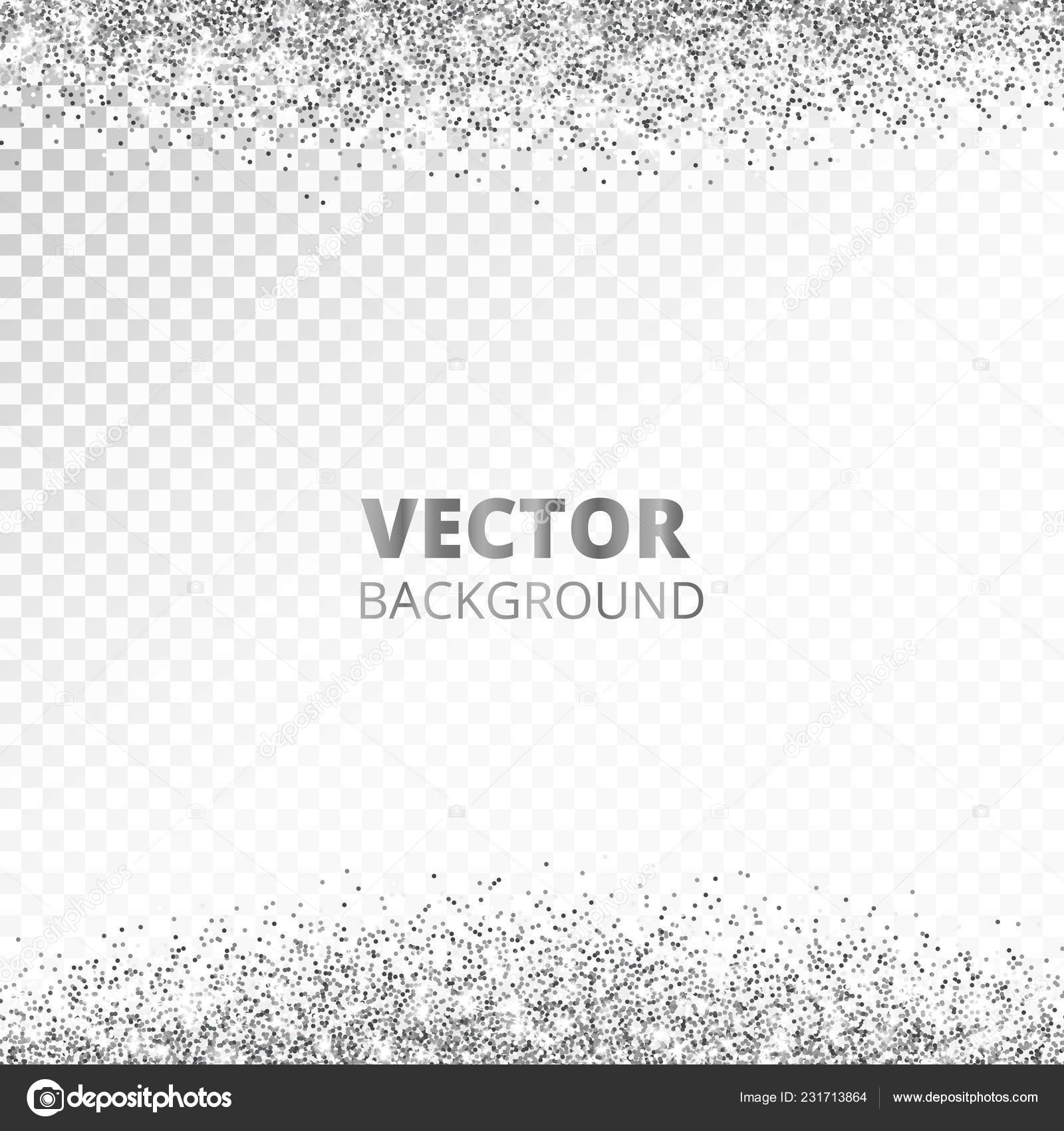 Falling Silver Glitter Background Silver Glitter Stock Illustrations