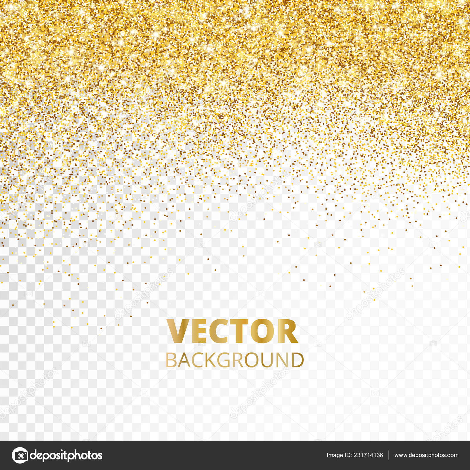 Sparkling glitter border, frame. Falling golden dust isolated on ...