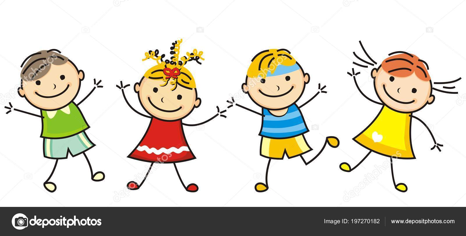 Jumping Happy Kids Vector Icon Line Stock Vector Image by ©janista ...