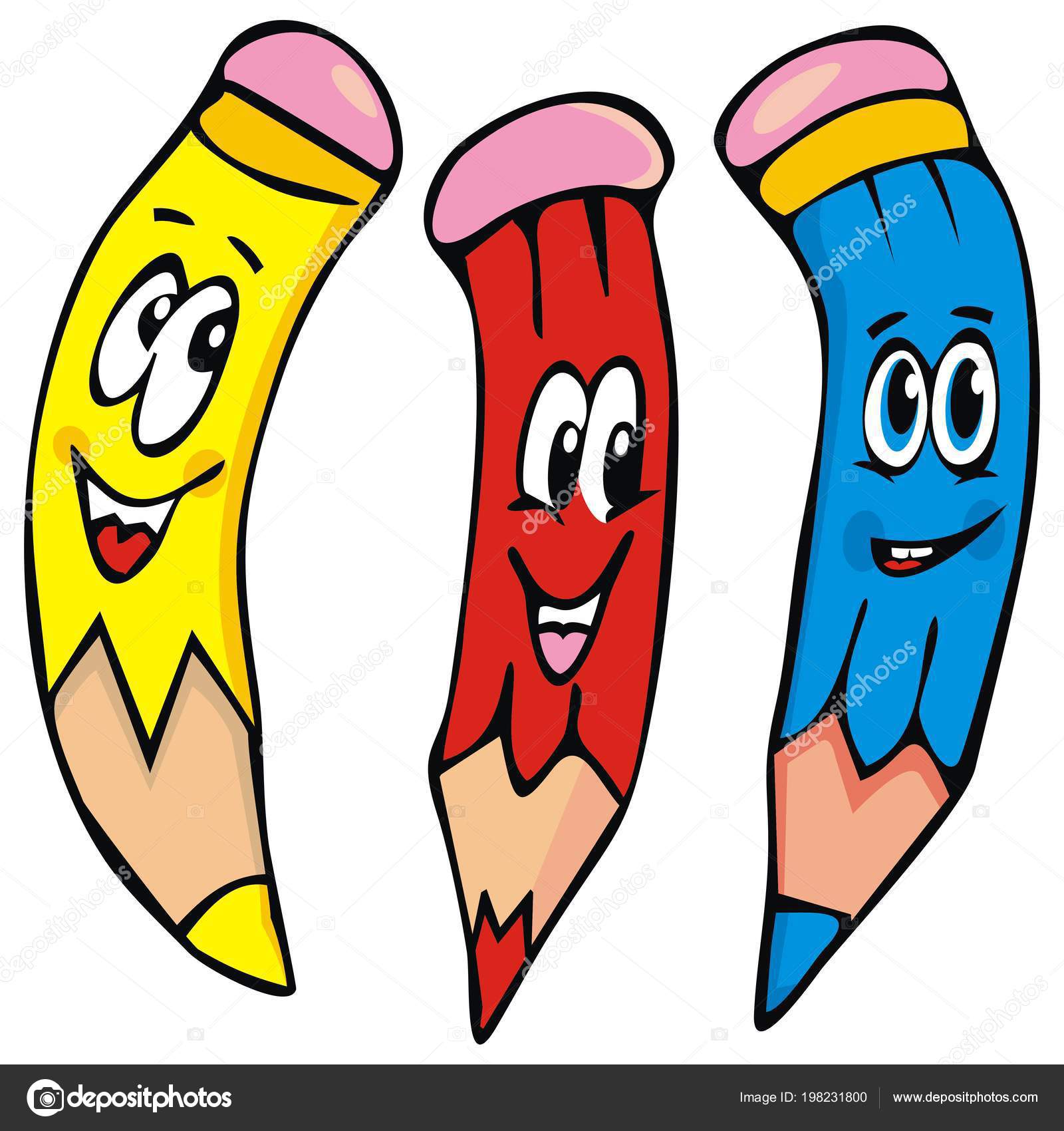 Cute Cartoon Crayons