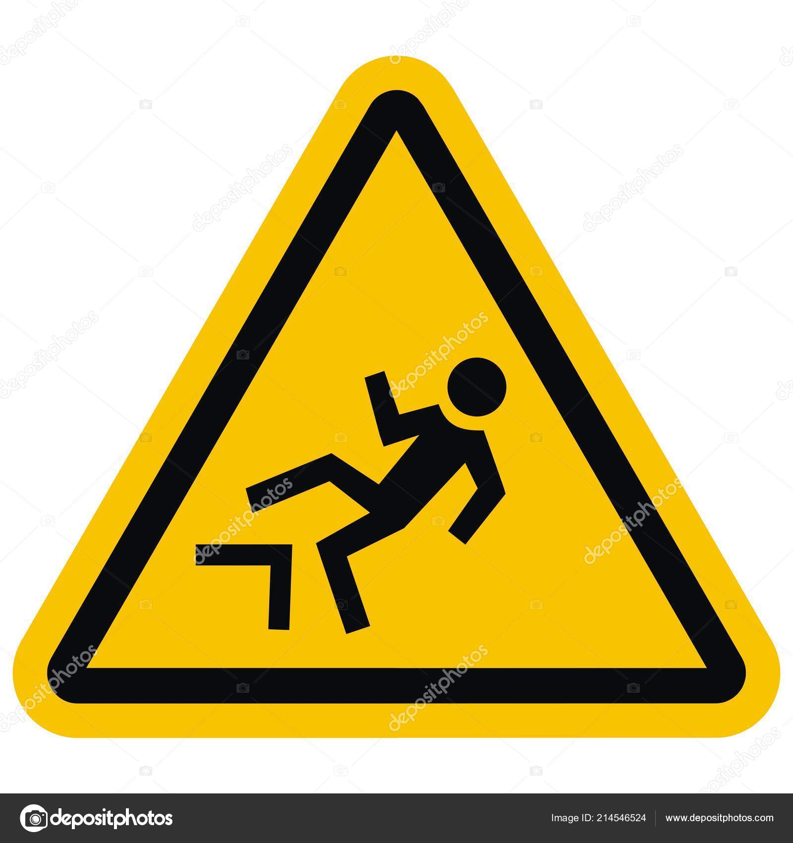 Tanda Peringatan Bahaya Jatuh Dari Ketinggian Papan Segitiga Kuning ...