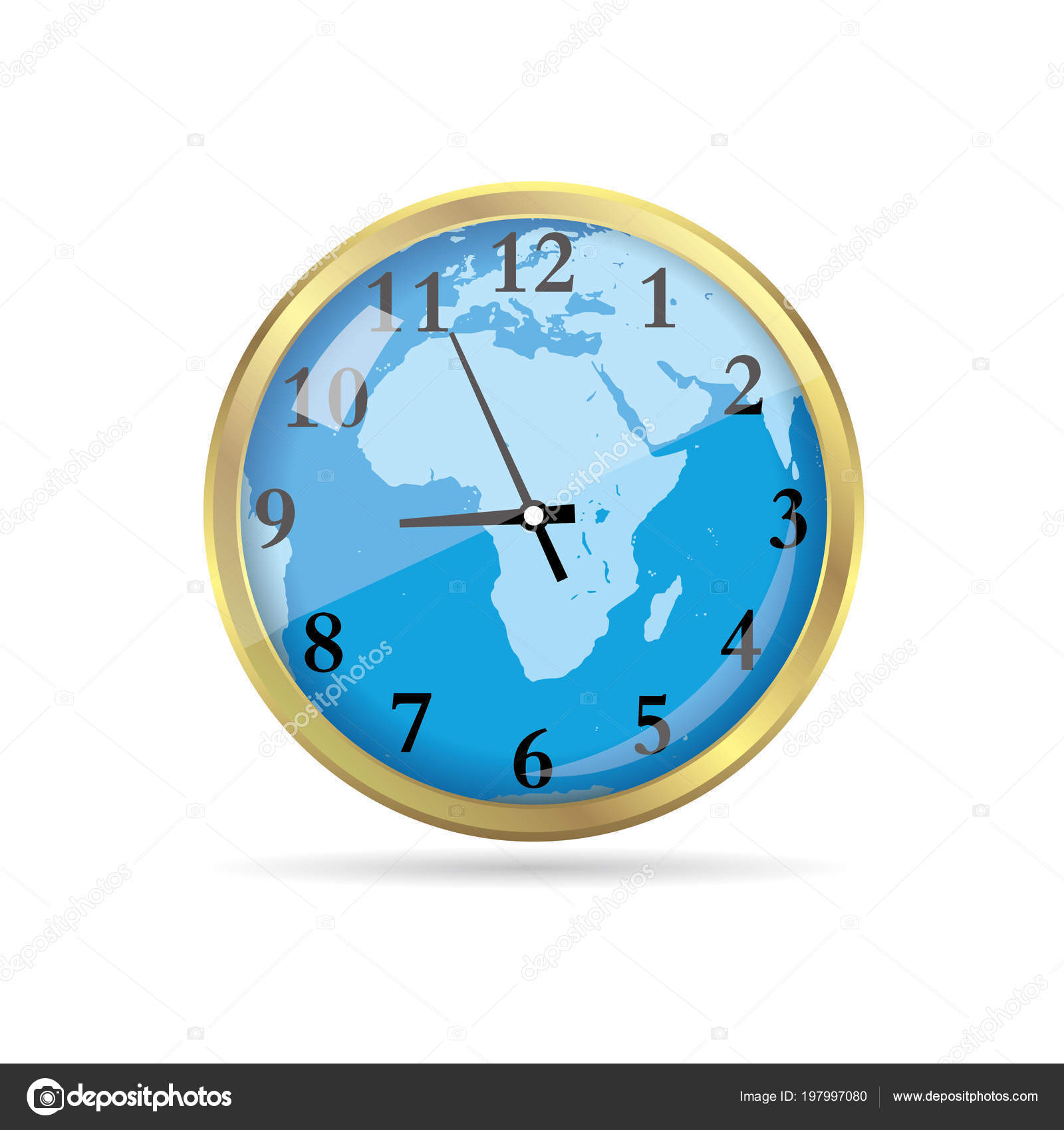 Combination Golden Clock World Map Stock Vector Image by ©fandijki ...