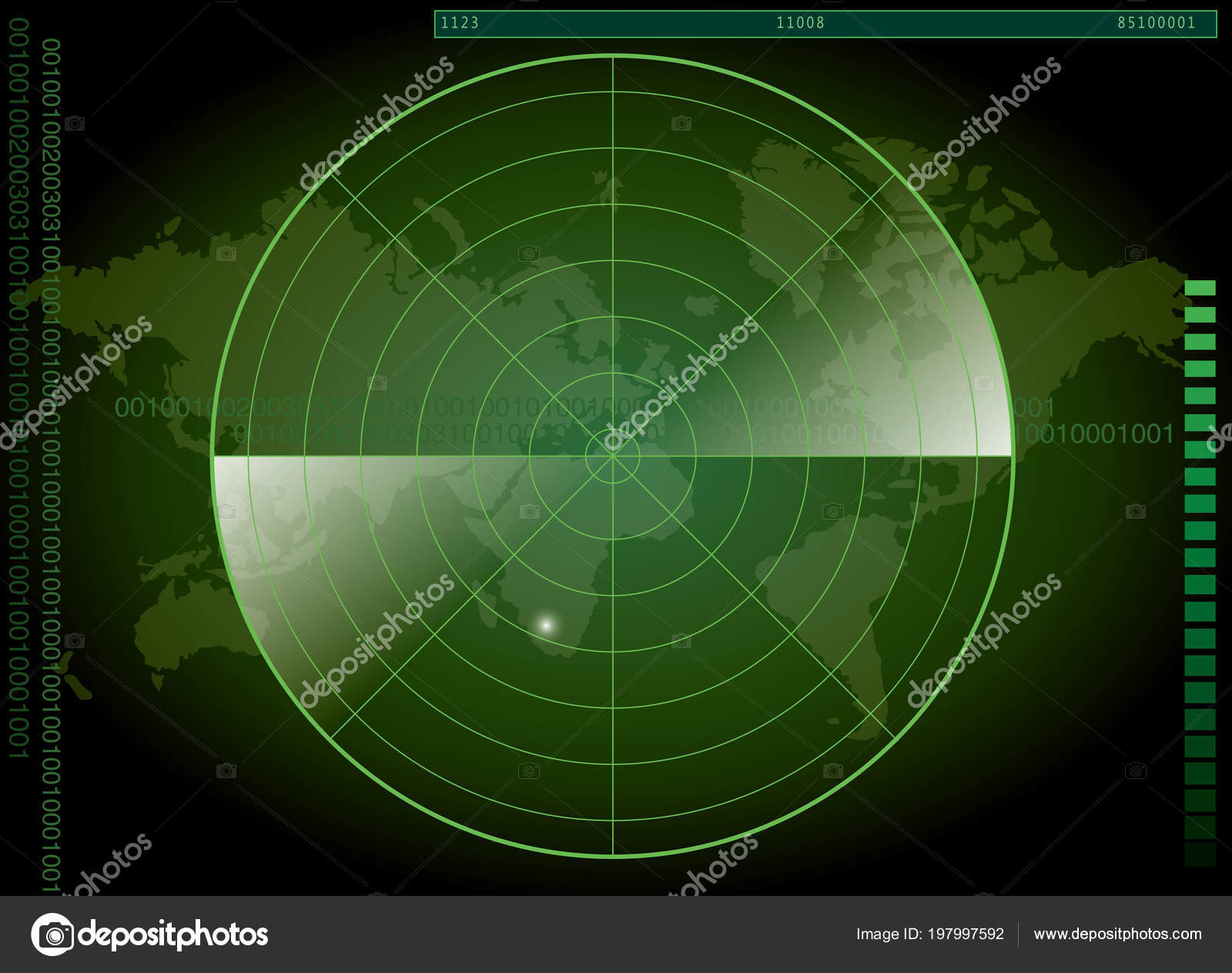 Green Radar Screen World Map Stock Vector by ©fandijki 197997592