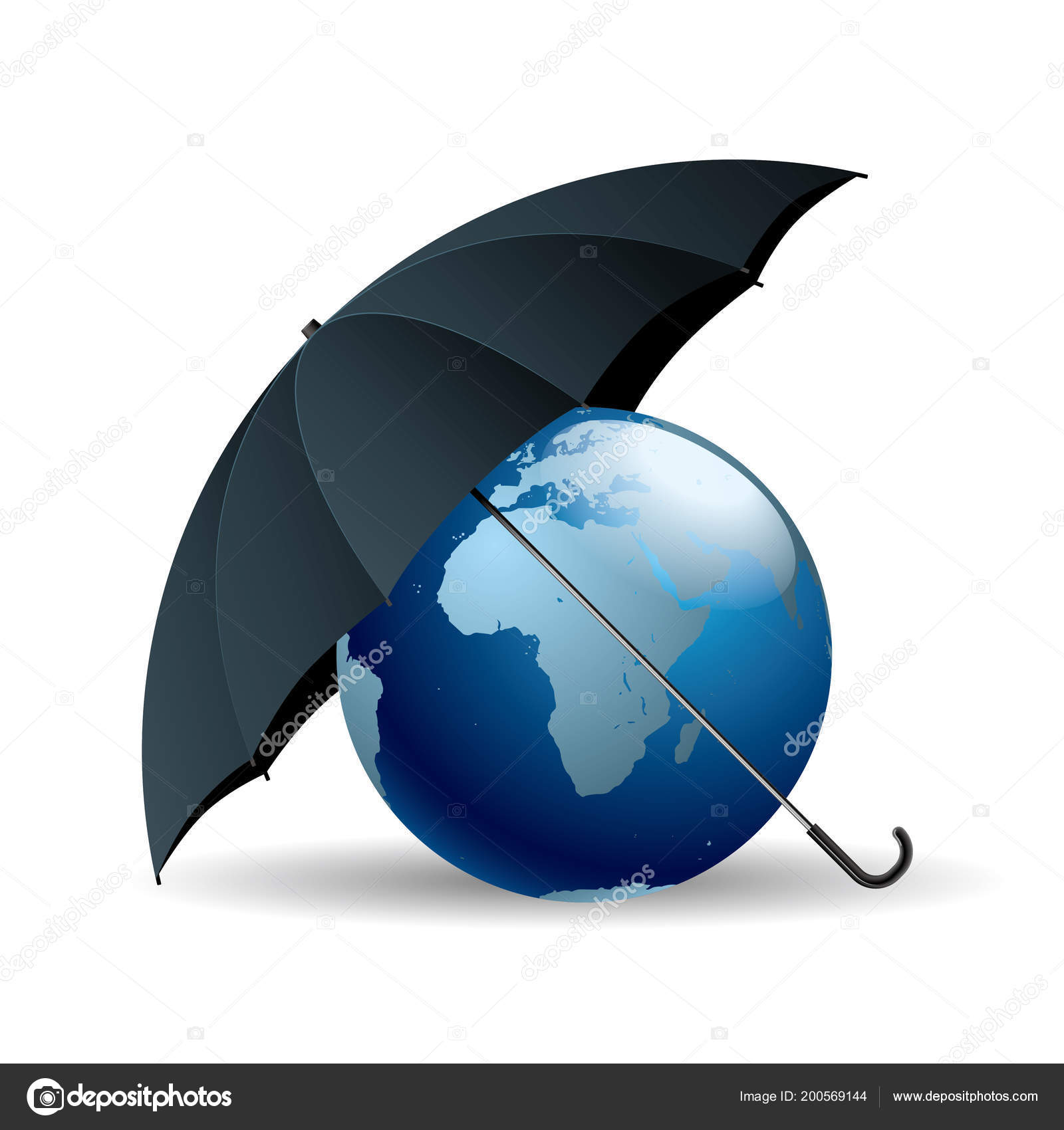 Earth Umbrella Isolated White Background Stock Vector Image by ...