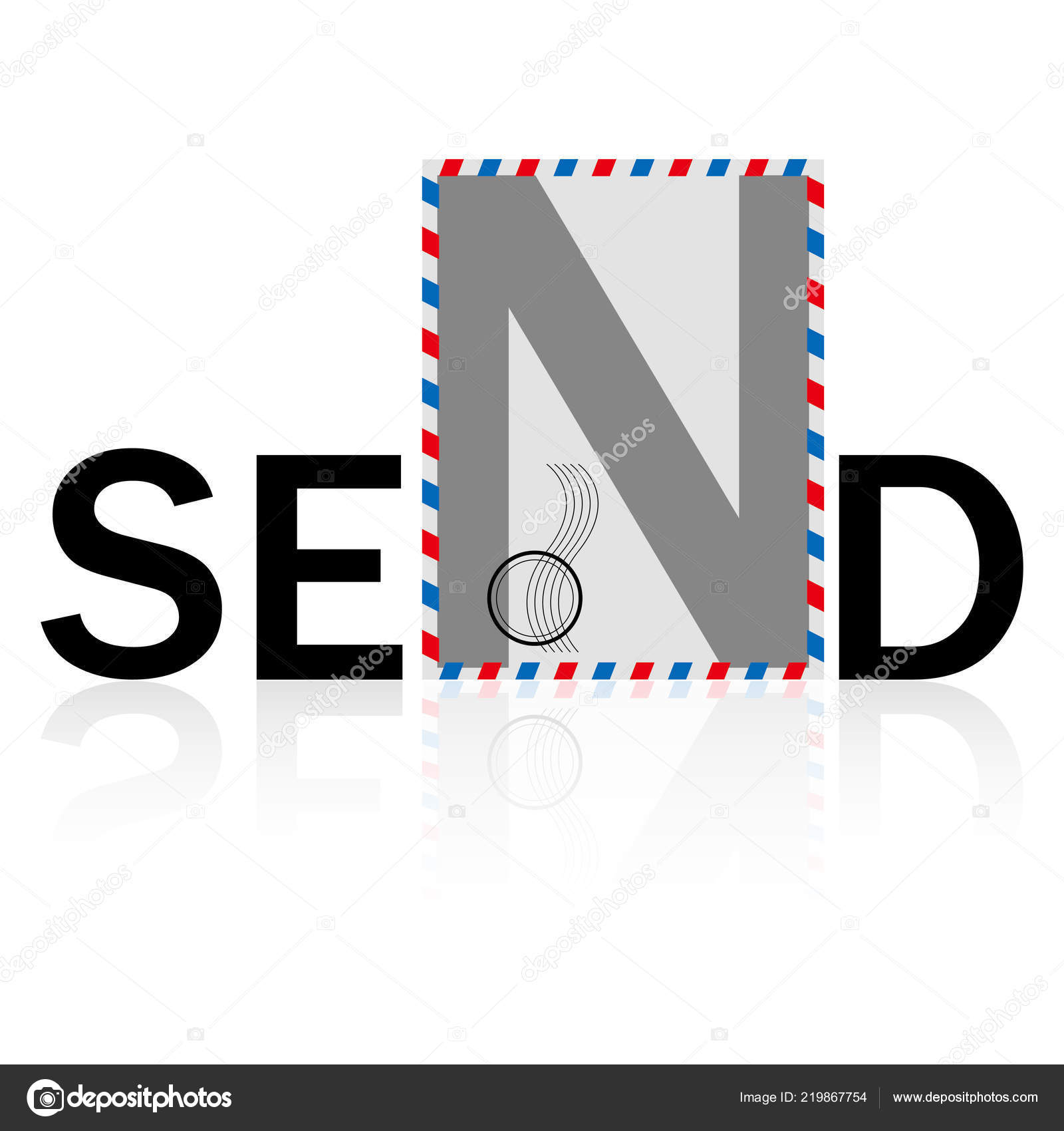 Letter Design Send Isolated White Background Stock Vector by ©fandijki ...