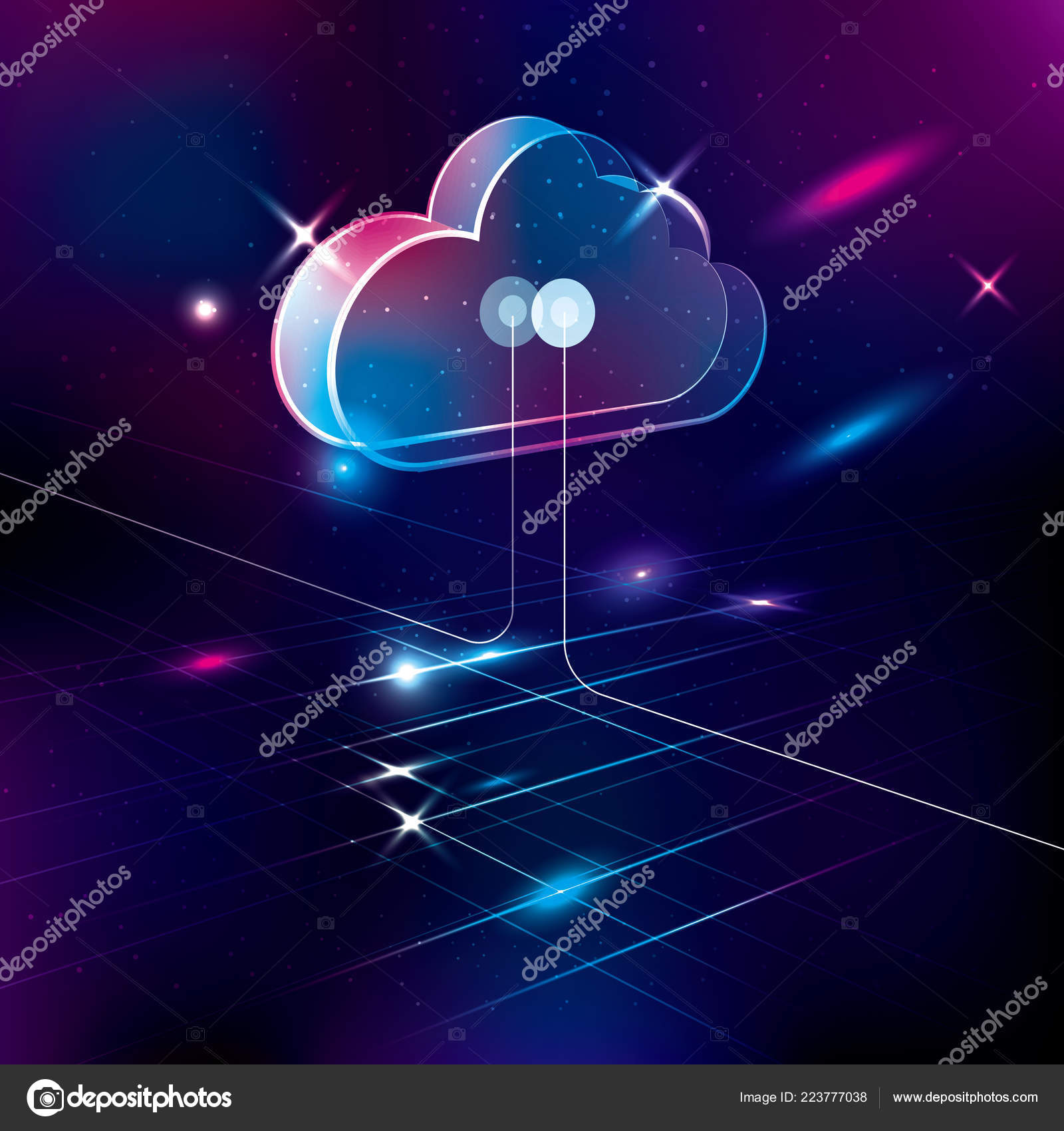 Technology Background Cloud Computing Concept Design Network Server Stock Vector Image by ...