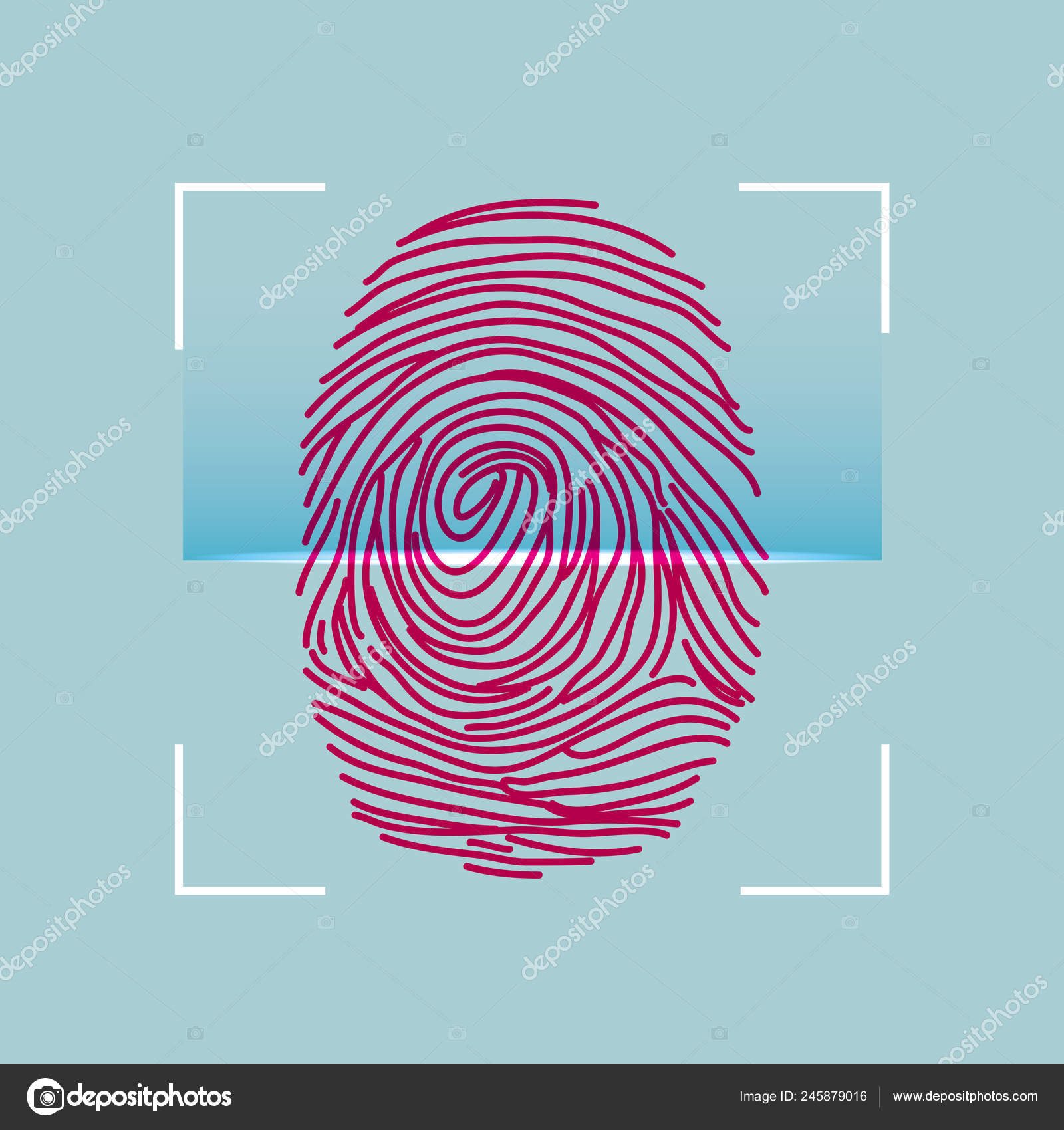 Biometric Technology Scanning Human Fingerprints Stock Vector by ...