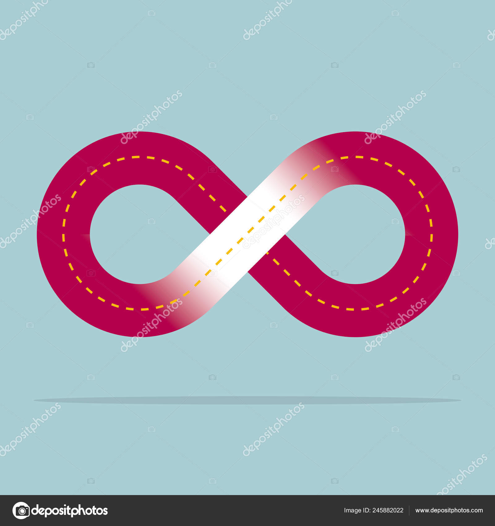 Infinite Loop Roads Infinity Symbol Isolated Blue Background Stock ...