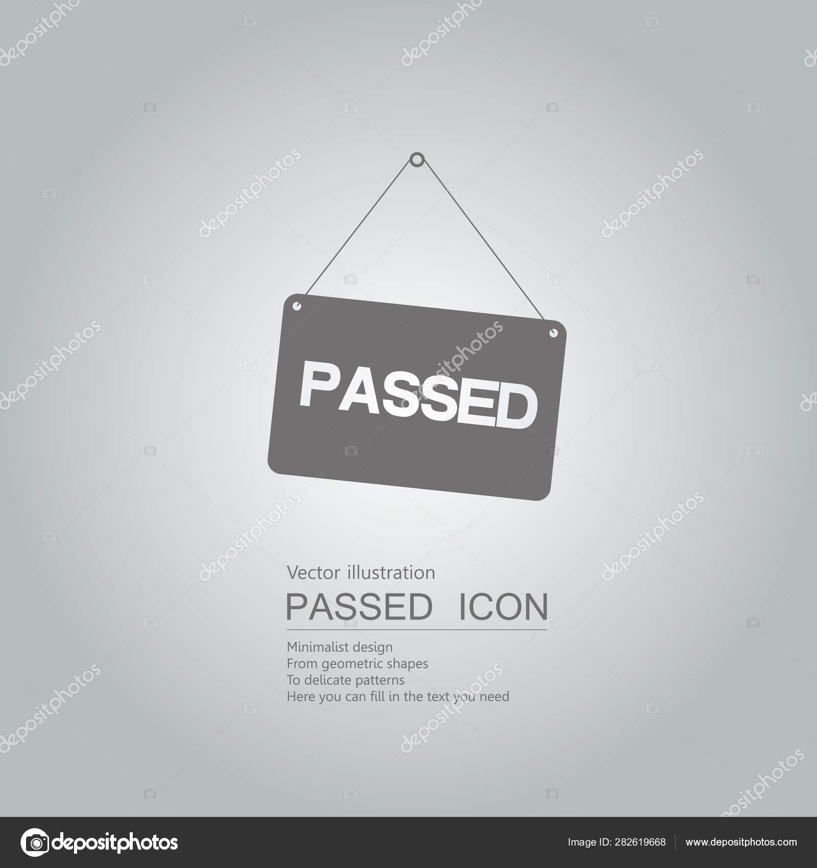 Passed Board Isolated Grey Gradient Background Stock Vector Image by ...