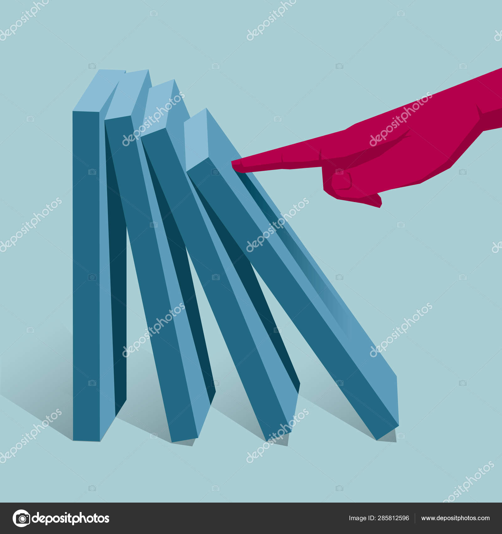 Domino Effect Design Isolated Blue Background Stock Vector by ©fandijki ...