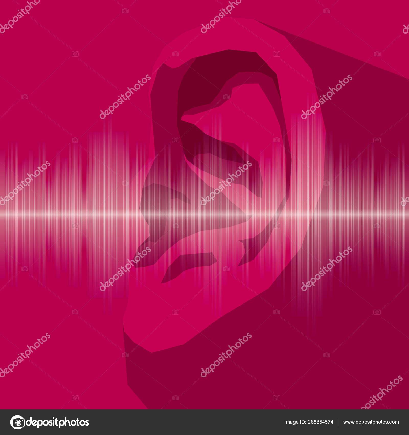 Vector Drawn Ears Hearing Test Background Red Stock Vector Image by ...