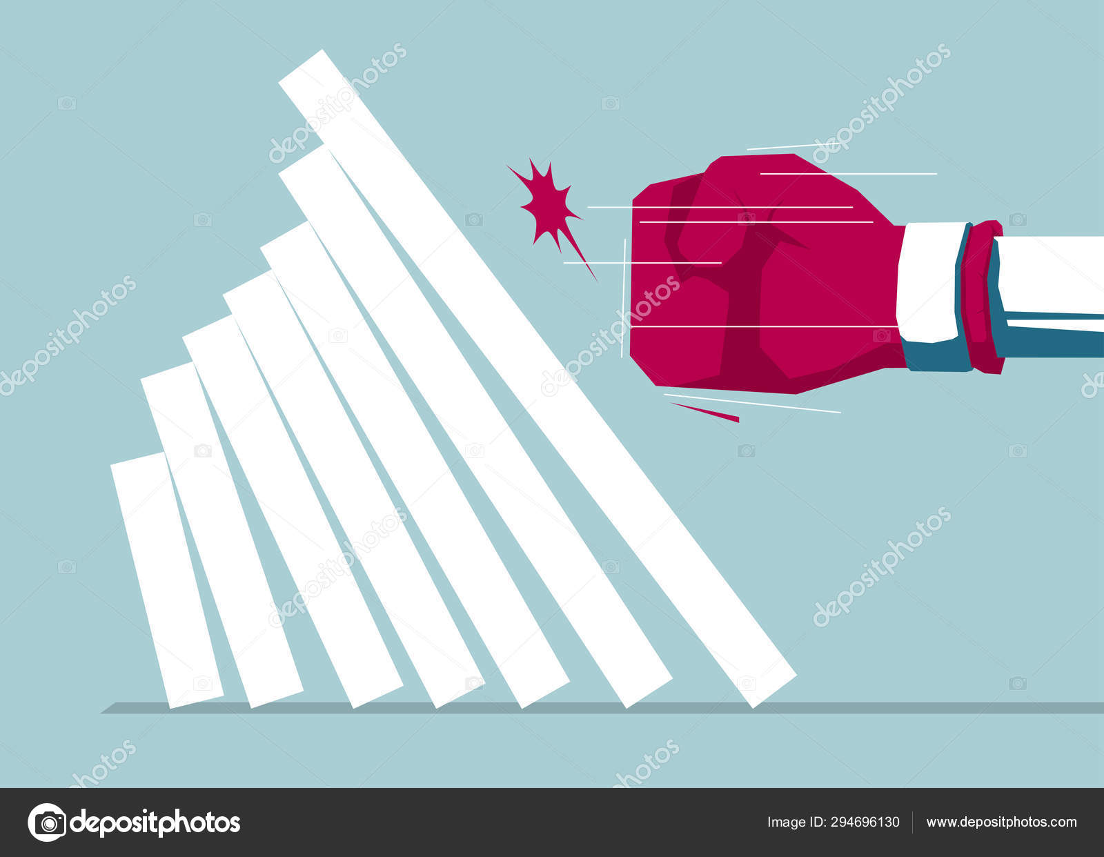 Fist Hits Chart Isolated Blue Background Stock Vector Image by ...