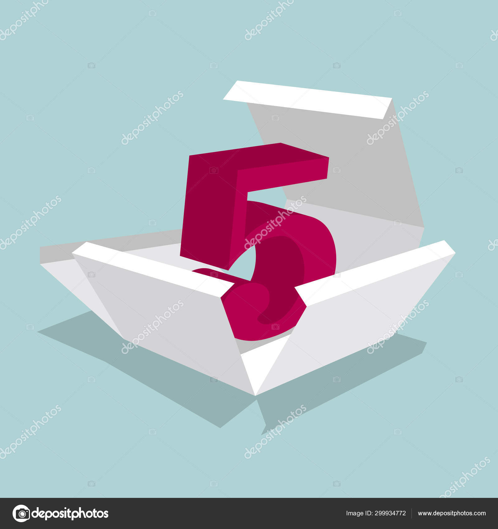 Number Symbol Box Isolated Blue Background Stock Vector Image by ...