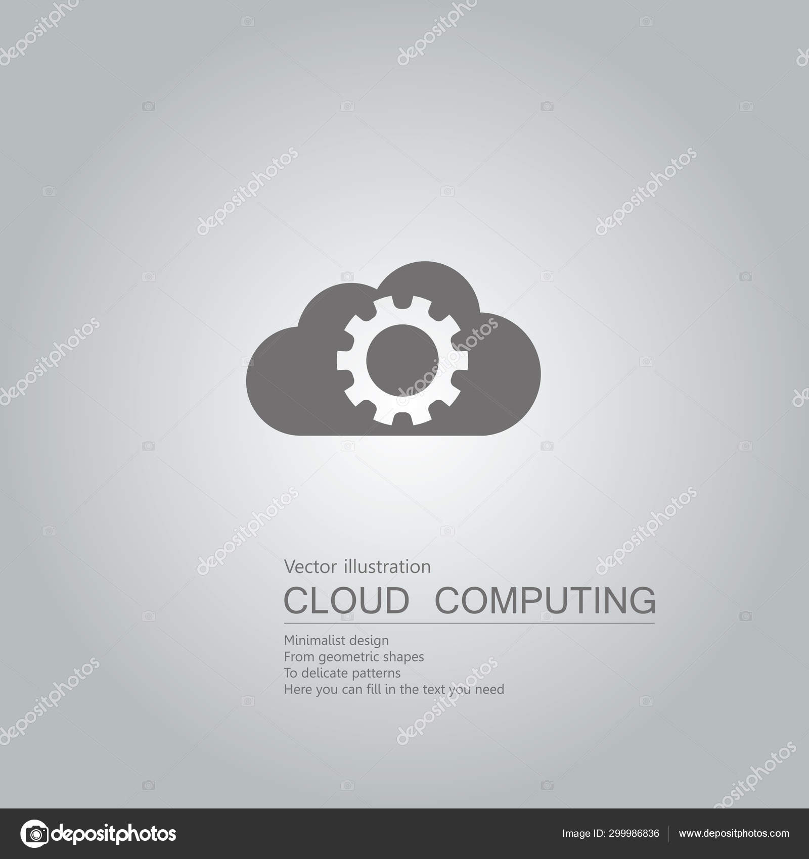 Cloud Computing Concept Design Background Gradient Gray Stock Vector ...