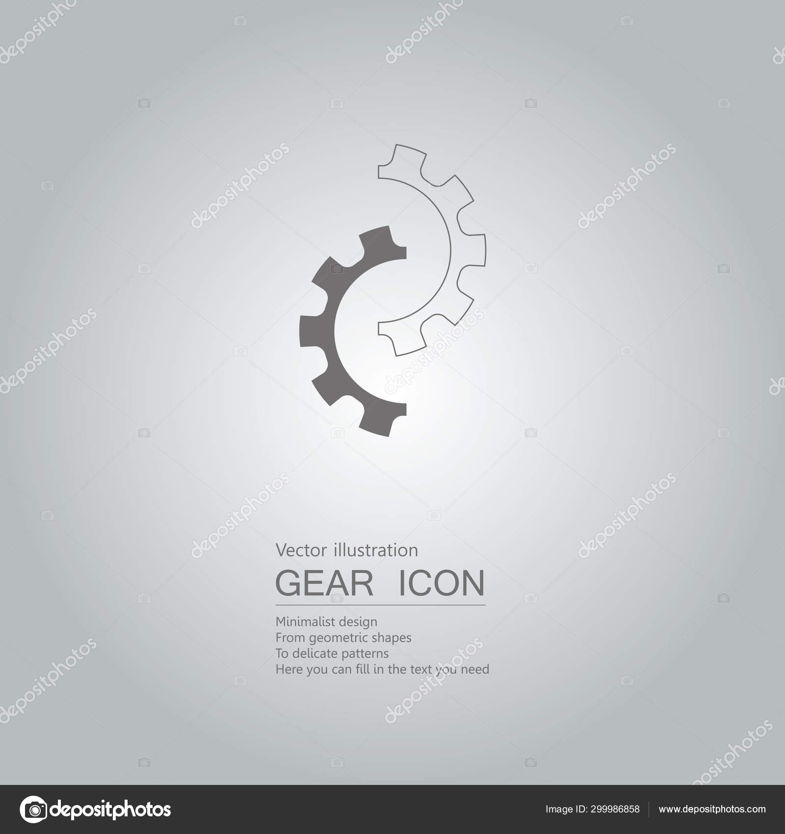 Vector Drawn Gear Icon Background Gray Gradient Stock Vector Image by ...