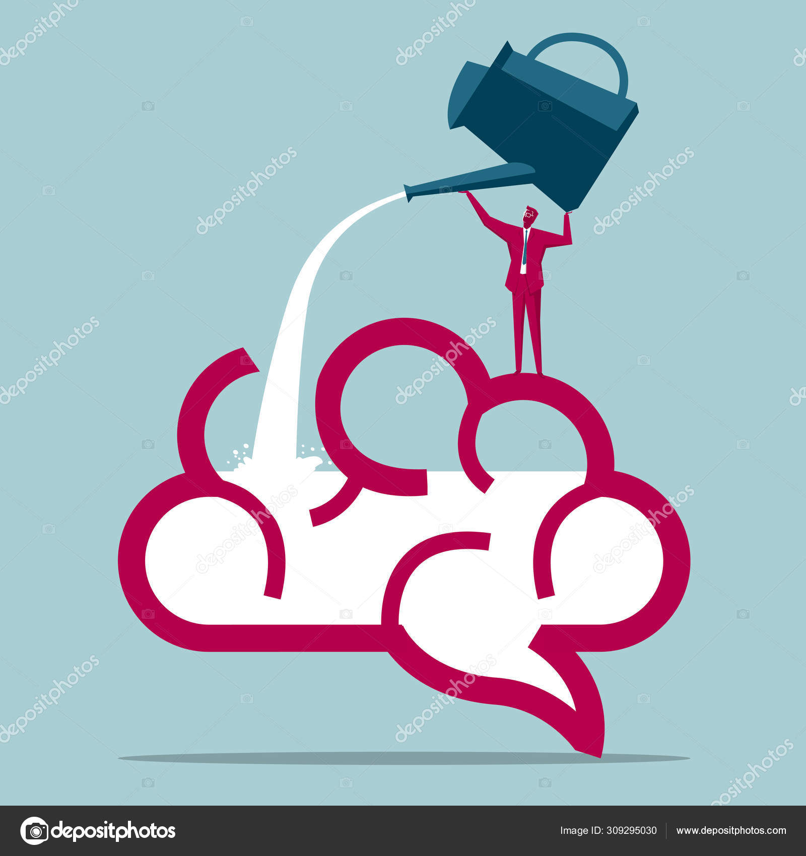 Inject Water Brain Isolated Blue Background Stock Vector Image by ...