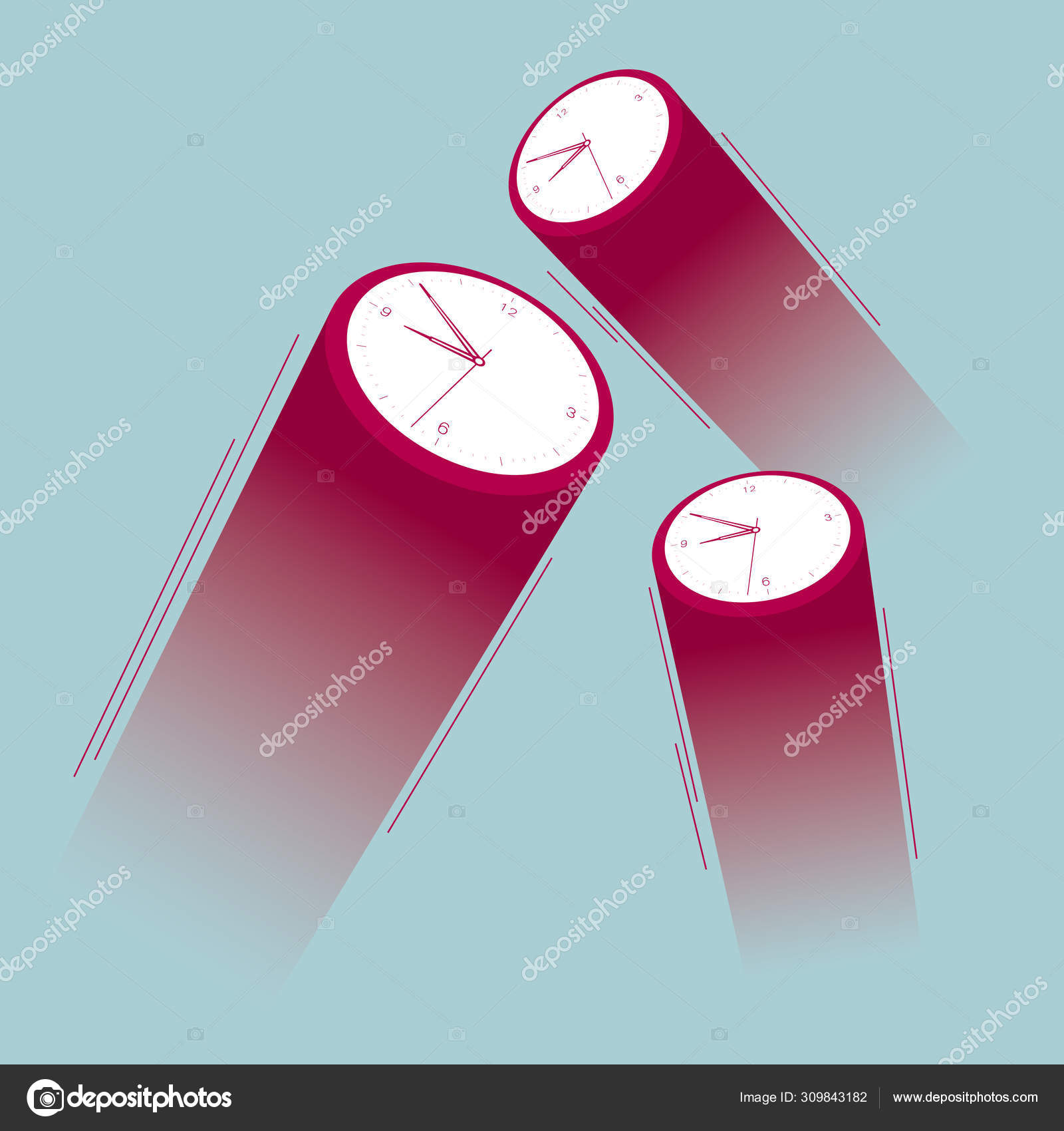 Time Concept Design Isolated Blue Background Stock Vector Image by ...