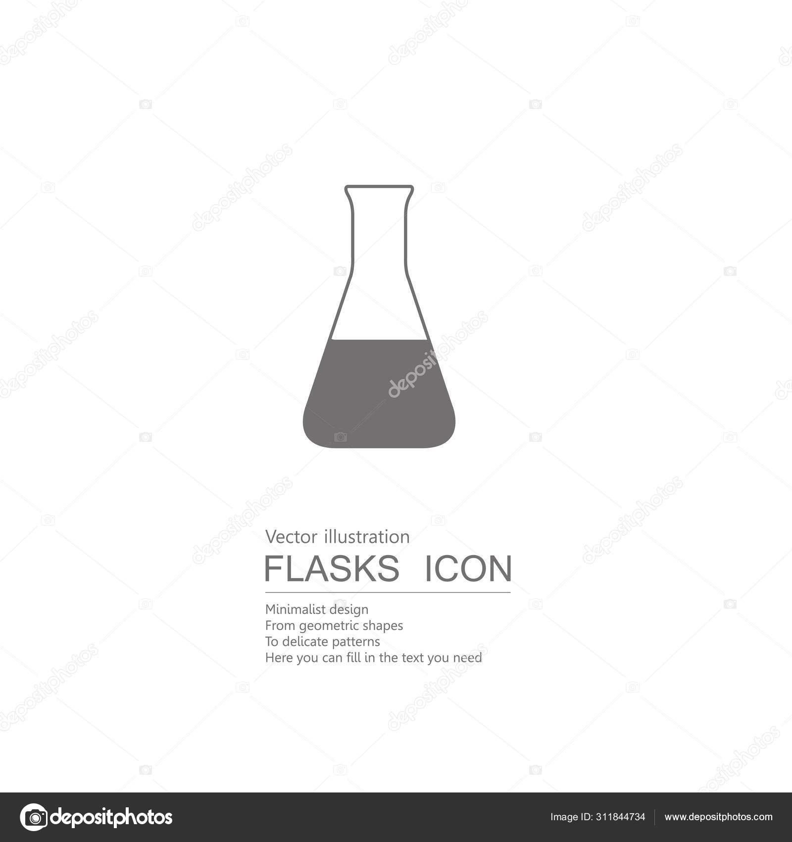 Vector Drawn Flasks Isolated White Background Stock Vector Image by ...