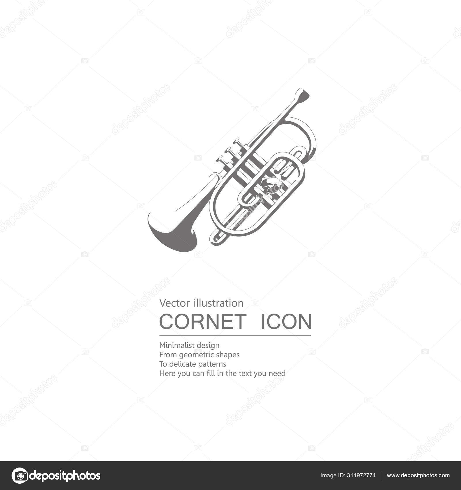 Vector Drawn Cornet Isolated White Background Stock Vector Image by ...
