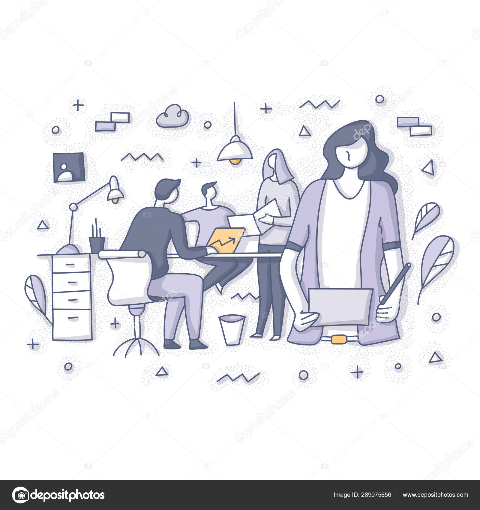 Team Workspace Concept Stock Vector by ©koctia 289975656