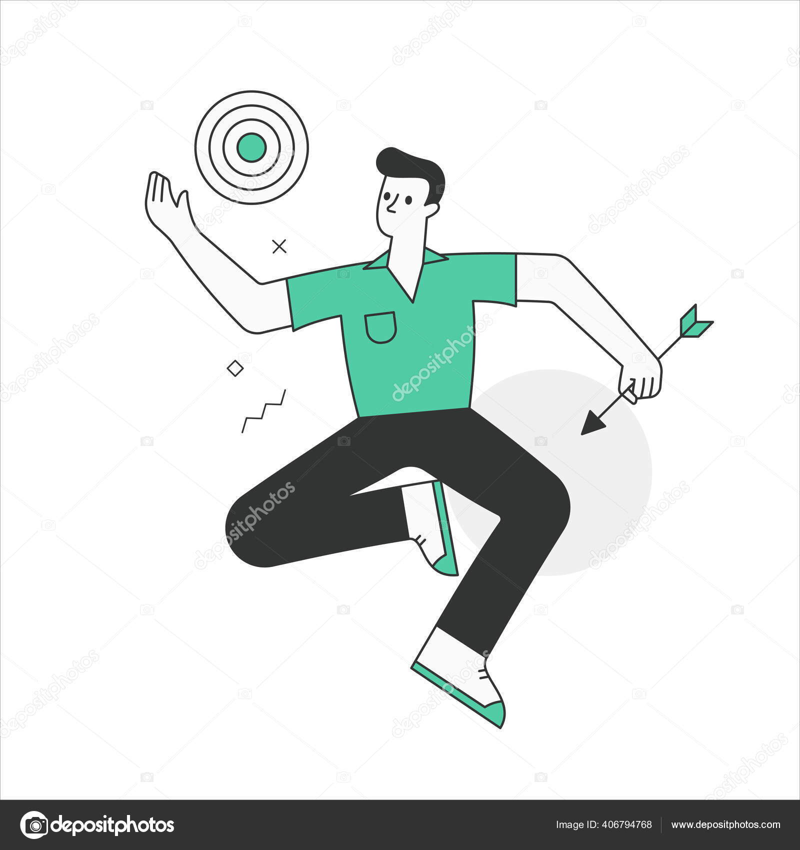 Target Aspiration Man Arrow His Hands Sets Achieves Goals Scenes Stock ...