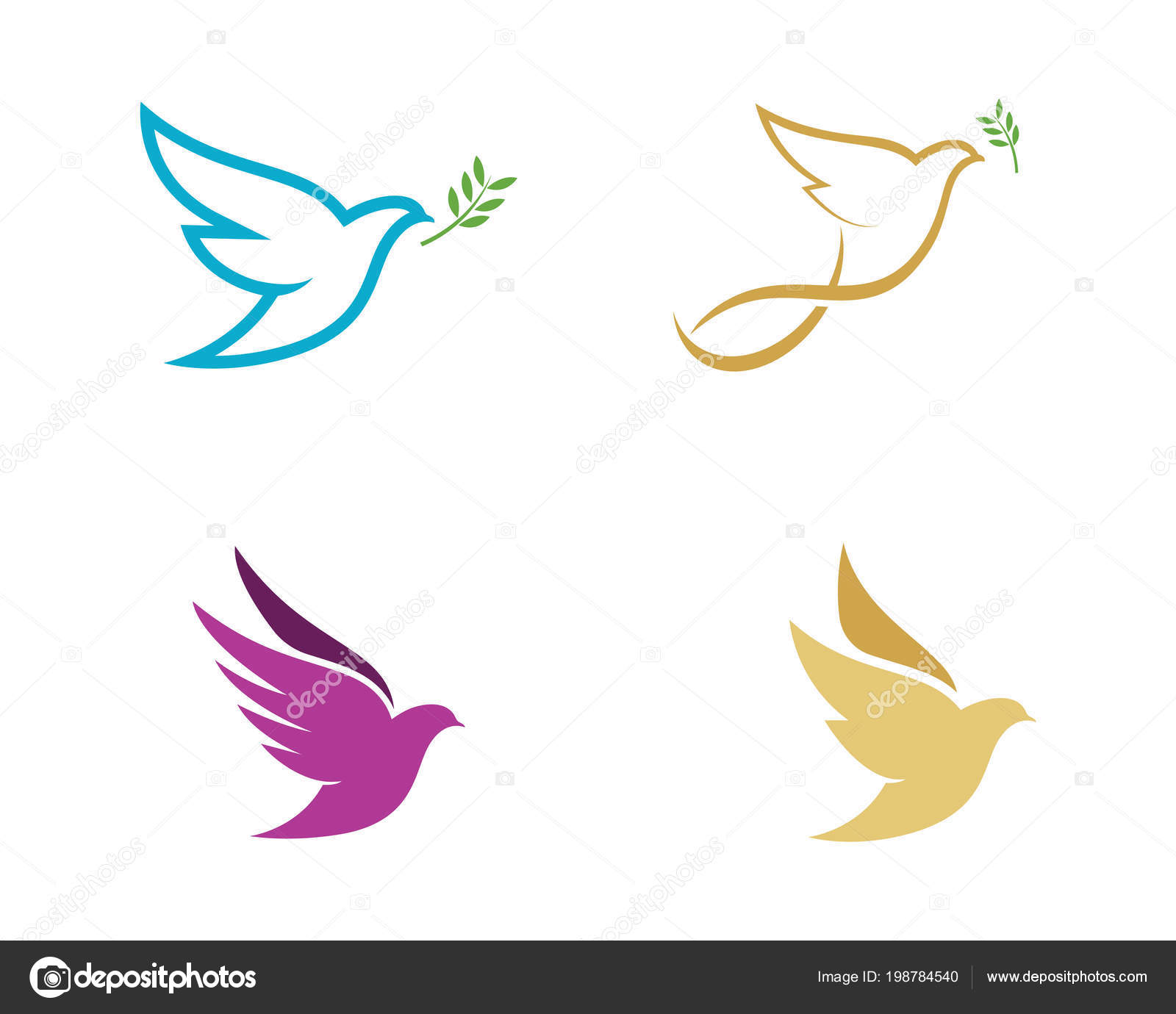 Paloma Paloma Logo Plantilla Vector Ilustración Vector de stock ...