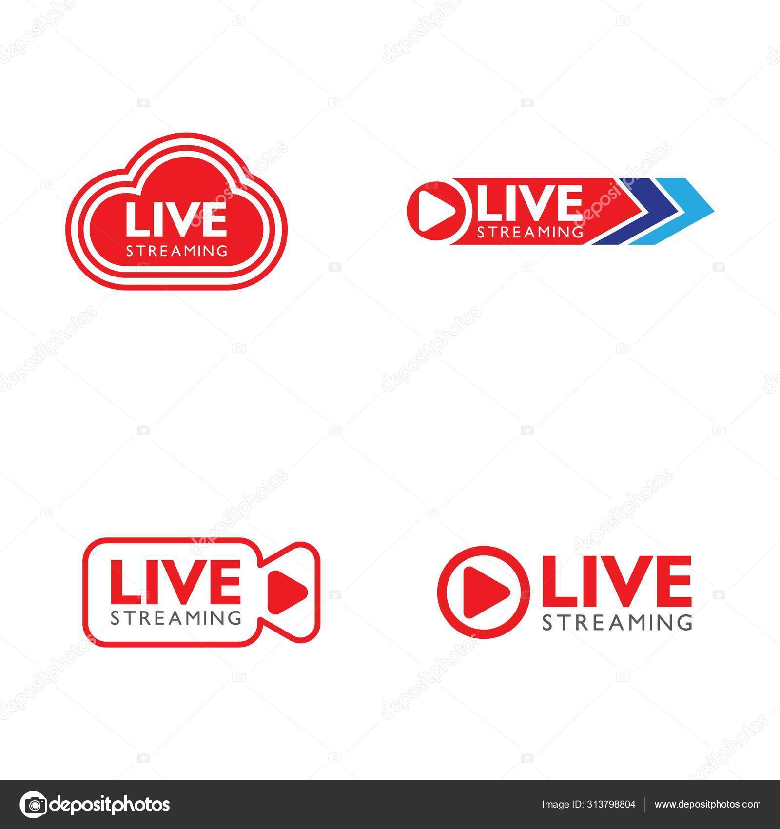 Live stream logo design. Vector illustration Stock Vector Image by ...