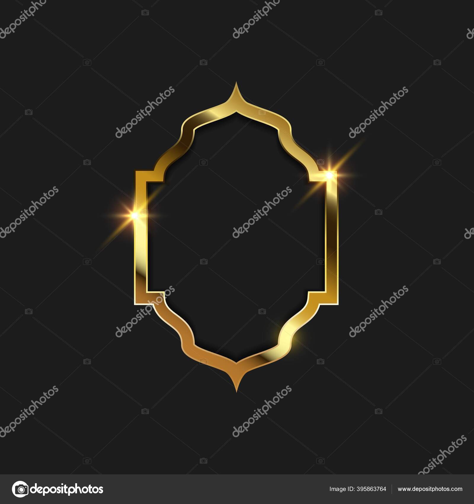 Gold Frame Border Vector Illustration Design Template Stock Vector ...