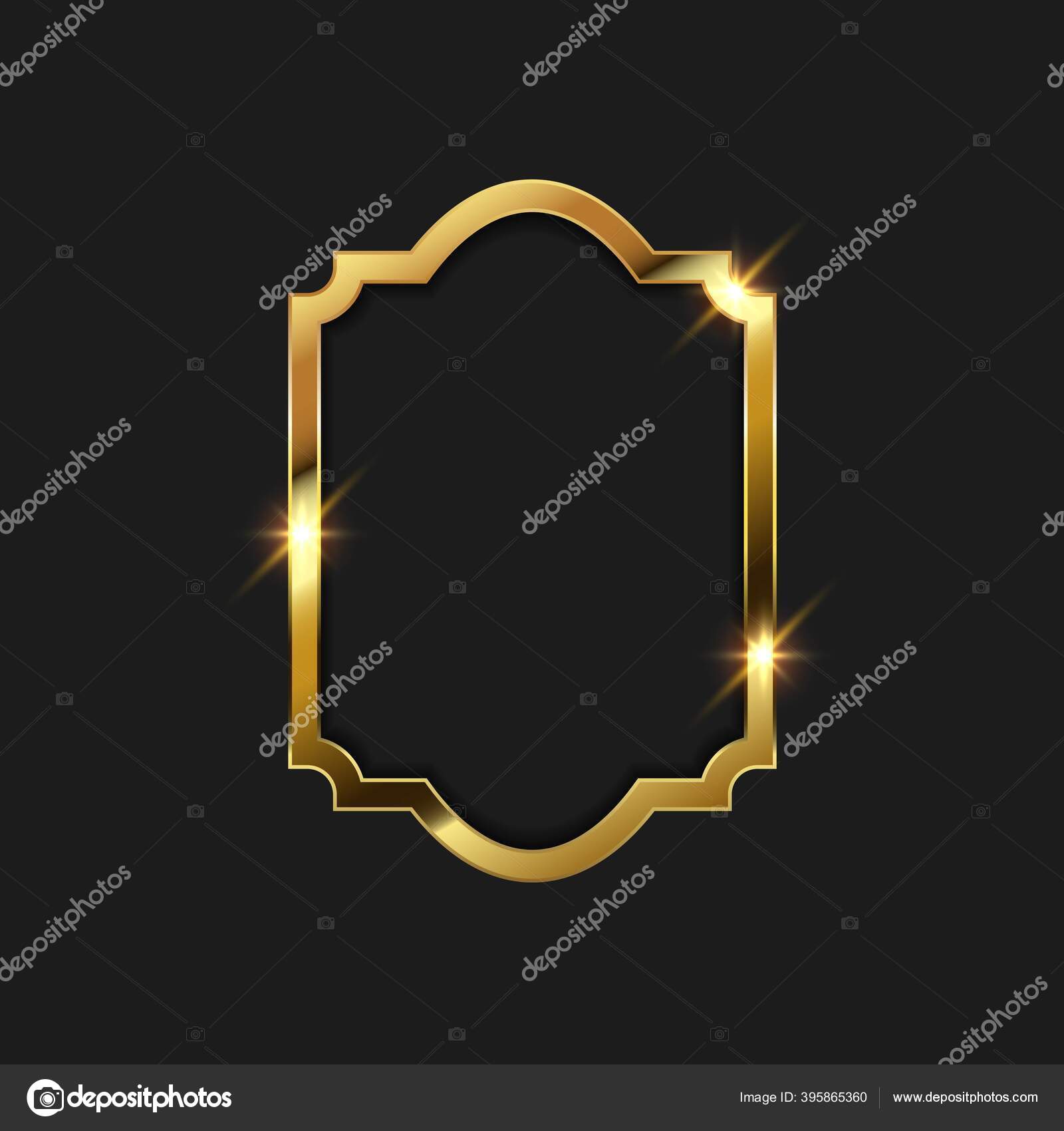 Gold Frame Border Vector Illustration Design Template Stock Vector by ...