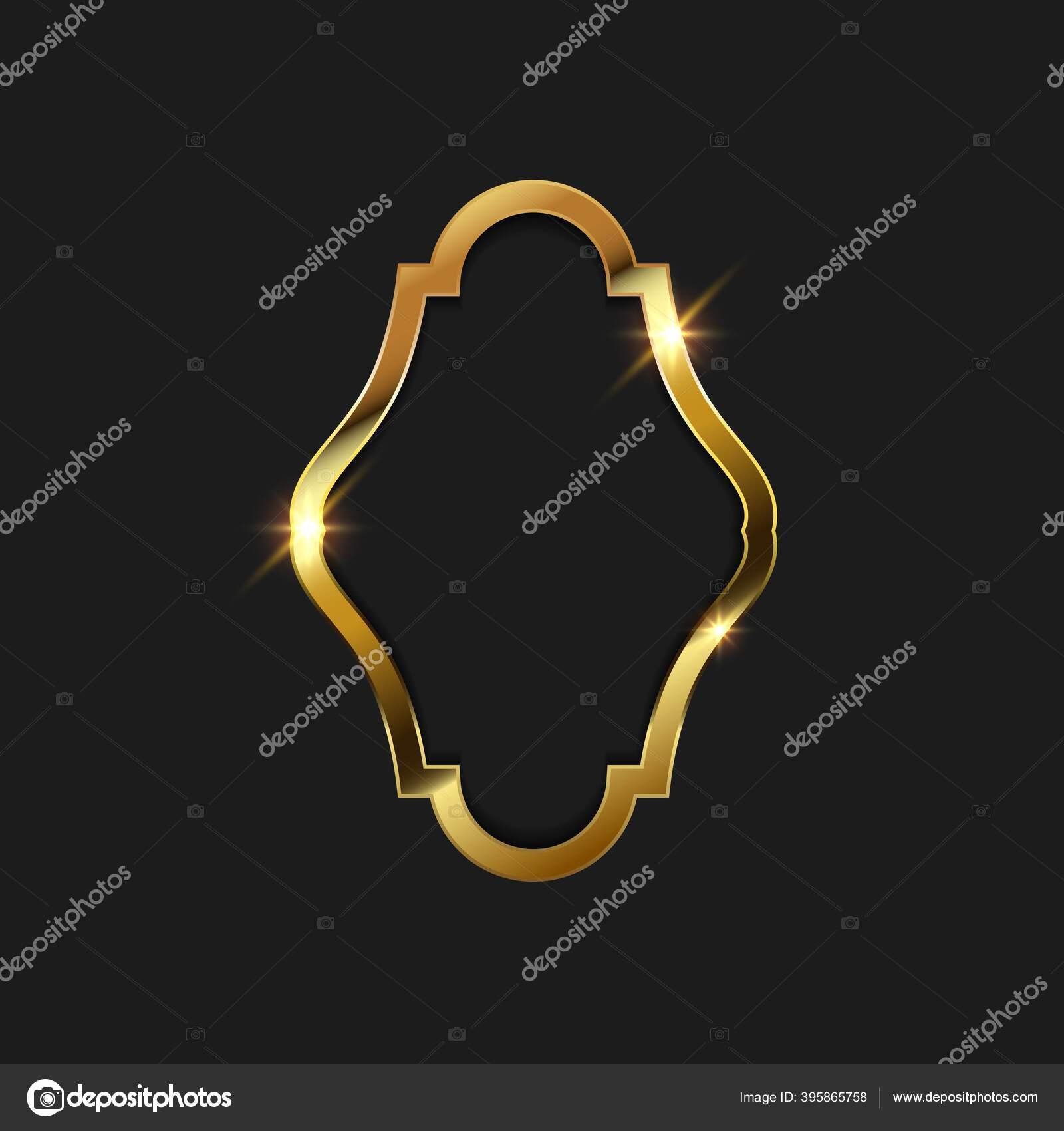 Gold Frame Border Vector Illustration Design Template Stock Vector by ...