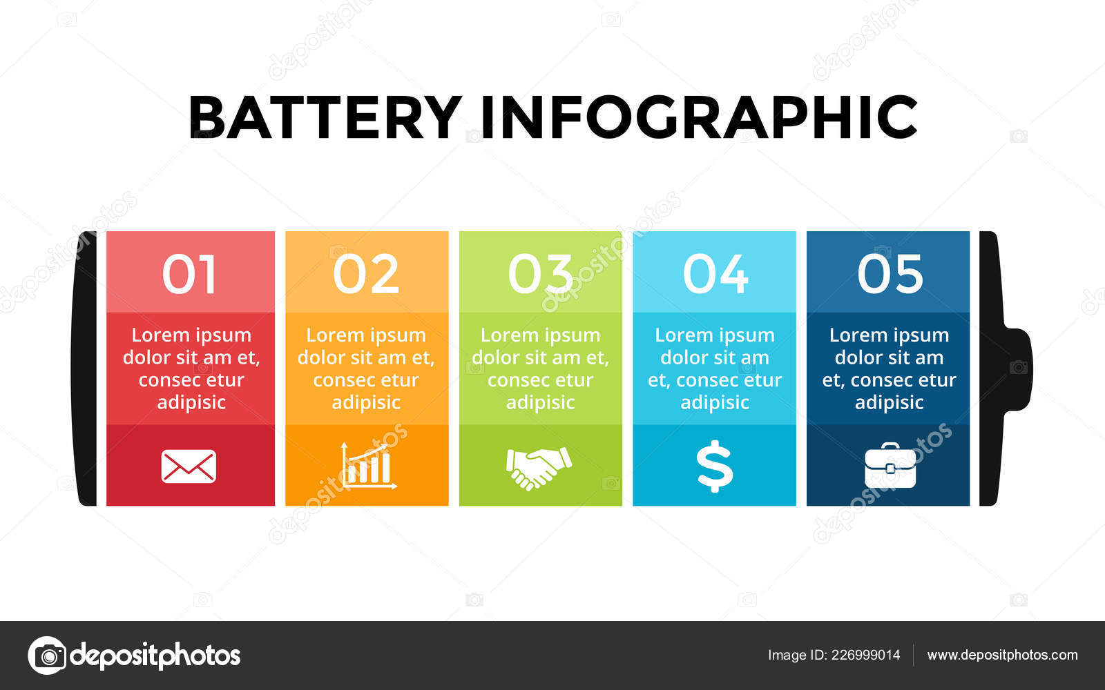 Vector battery infographic template. Presentation slide template ...
