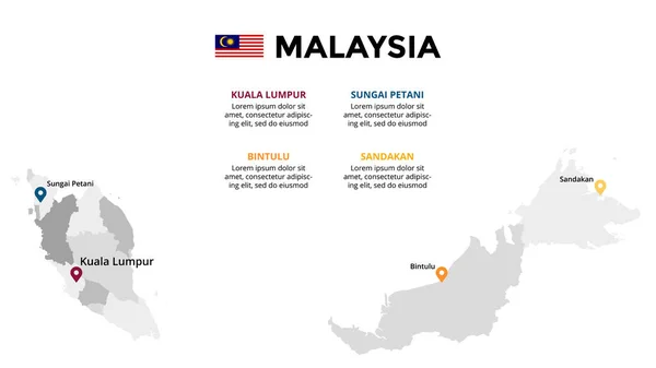 Malaysia map infographics Stock vektory, Royalty Free Malaysia map ...