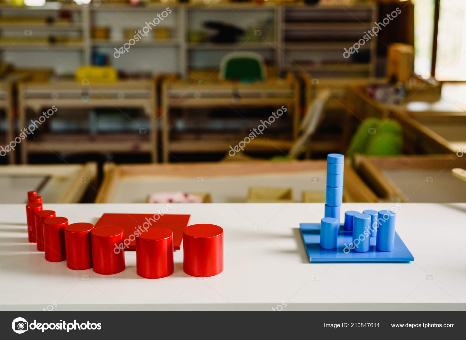 Geometry Mathematics Materials Montessori Classroom Stock Photo by ...
