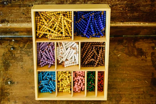 Color Bead Stairs Counting Montessori Classroom Stock Photo by ...