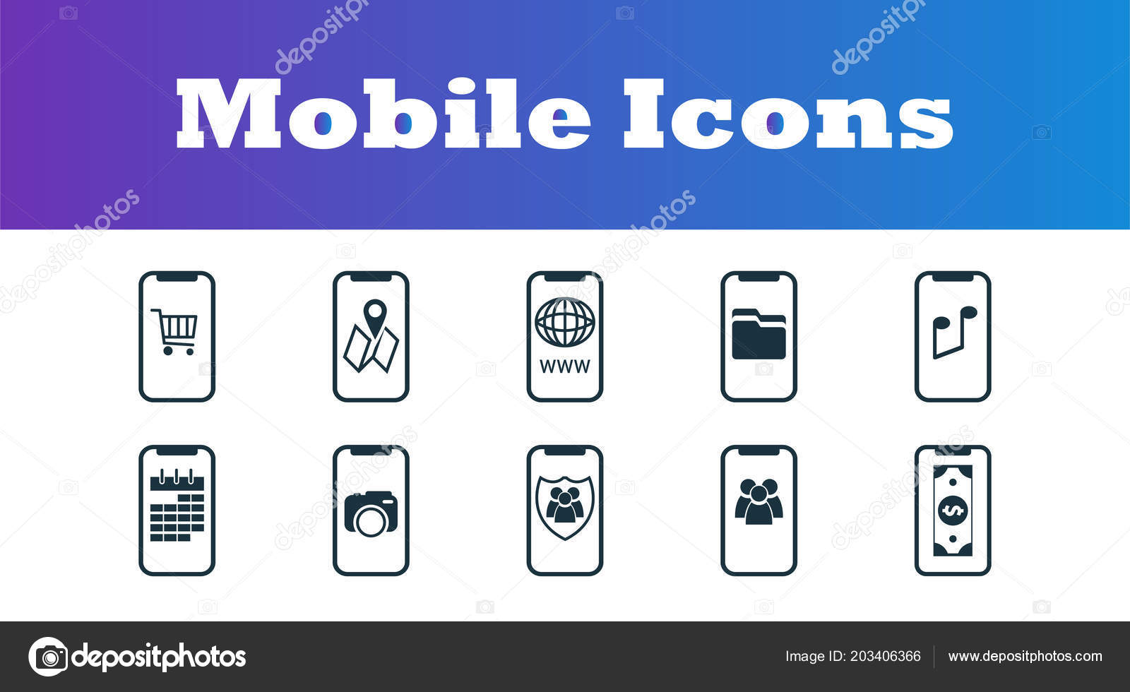 Mobile icons set. UI and UX. Premium quality symbol collection. Mobile icons set simple elements ...