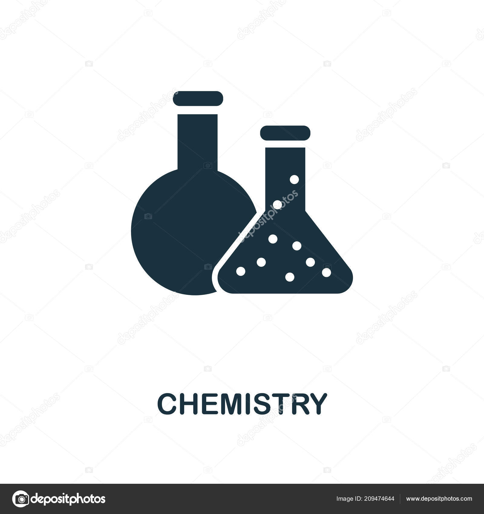 Chemistry icon. Monochrome style icon design from school icon ...