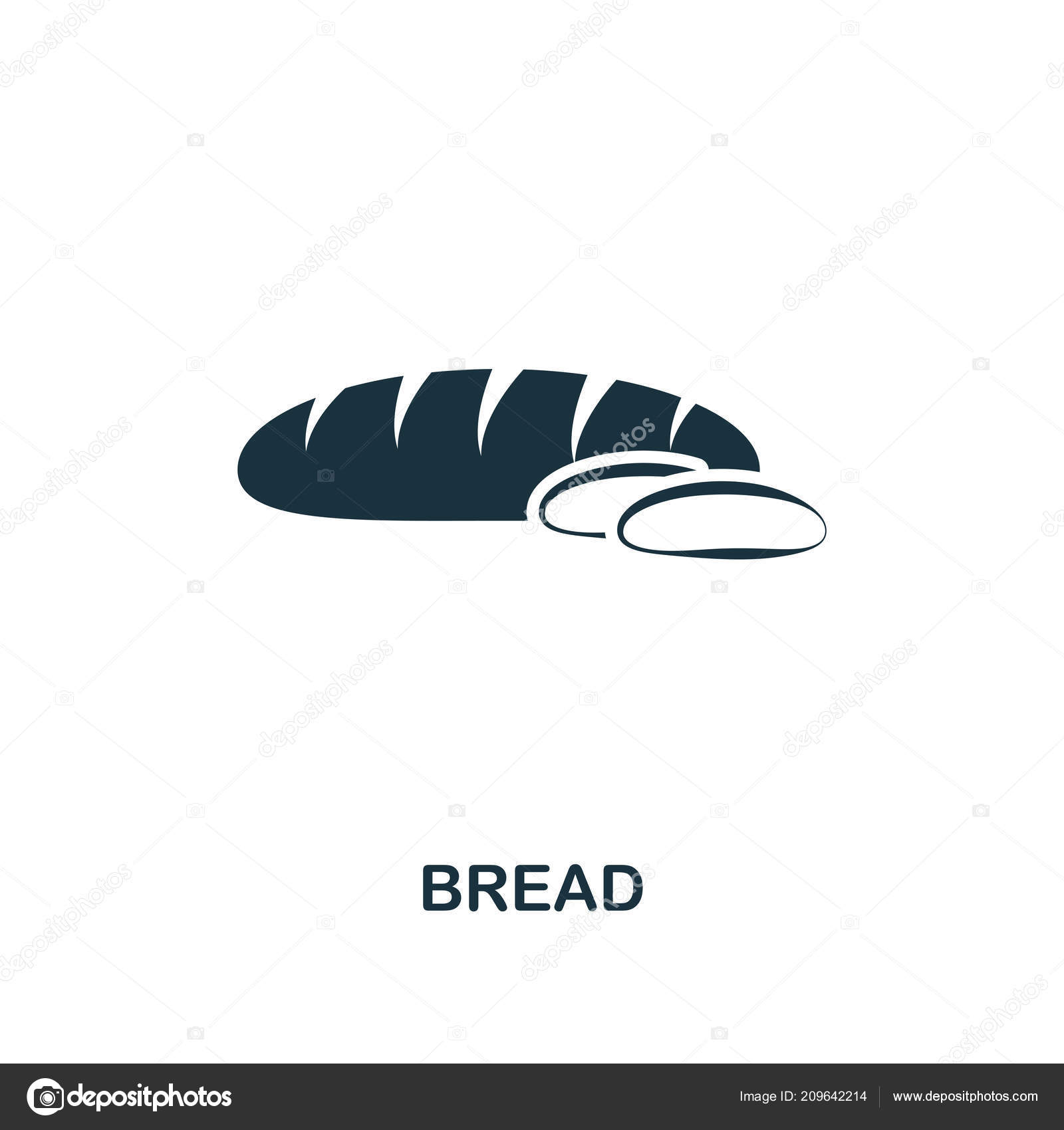 Icono de pan. Diseño de icono de estilo monocromático de la colección ...